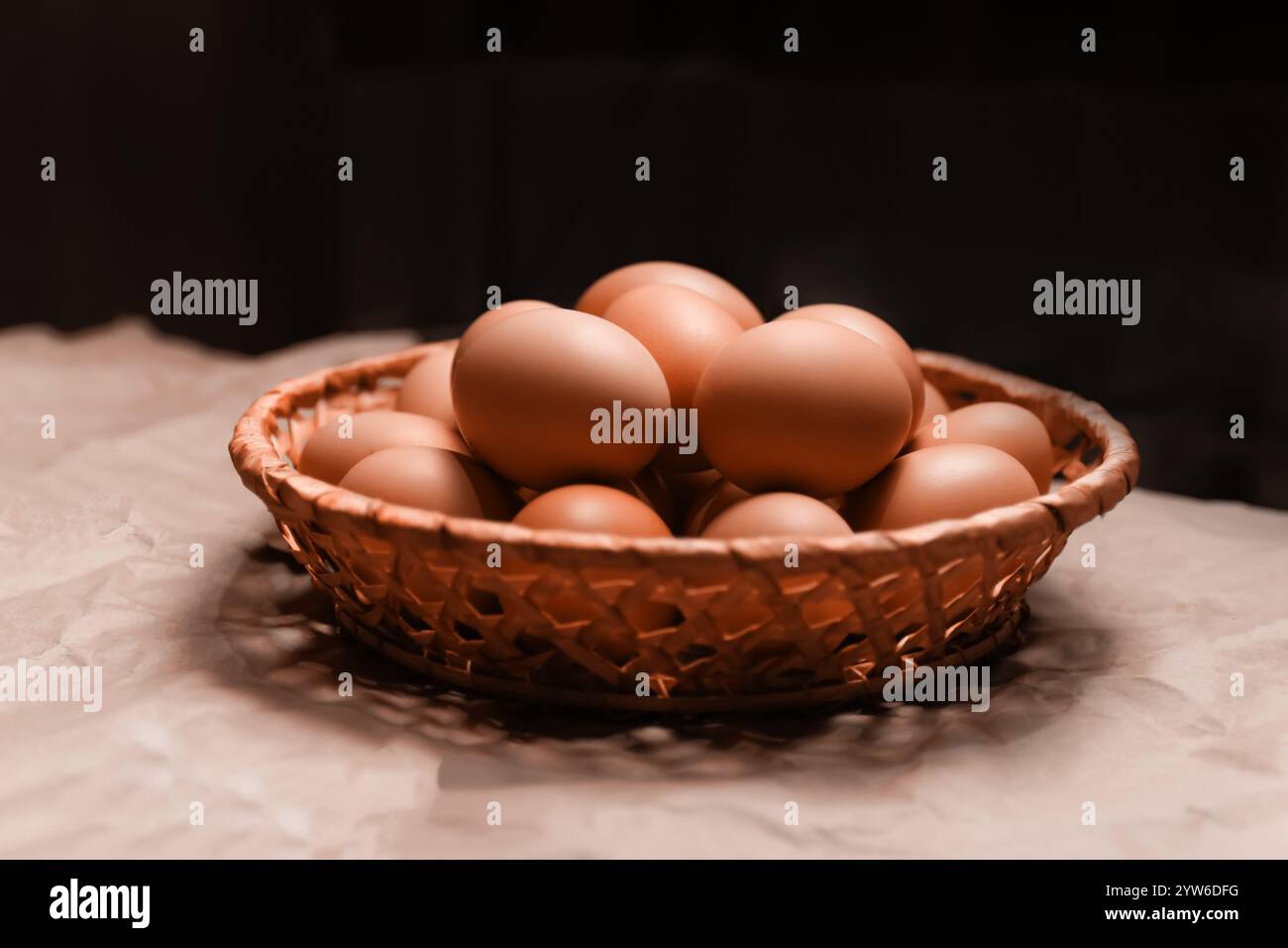 Color of the year concept. Color 2025. Rustic bowl collection of eggs ...