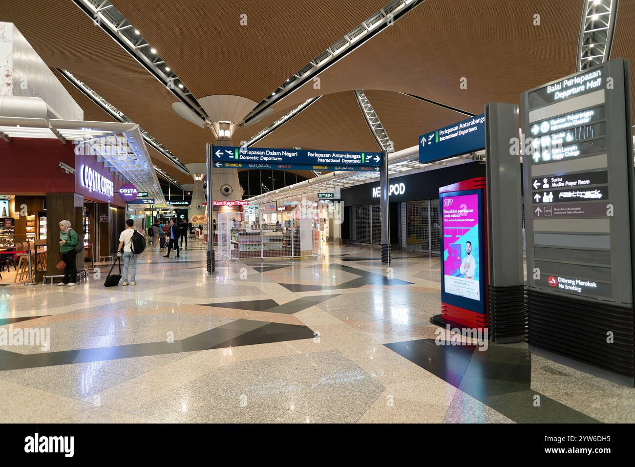 KUALA LUMPUR, MALAYSIA - NOVEMBER 22, 2023: interior shot of departure ...