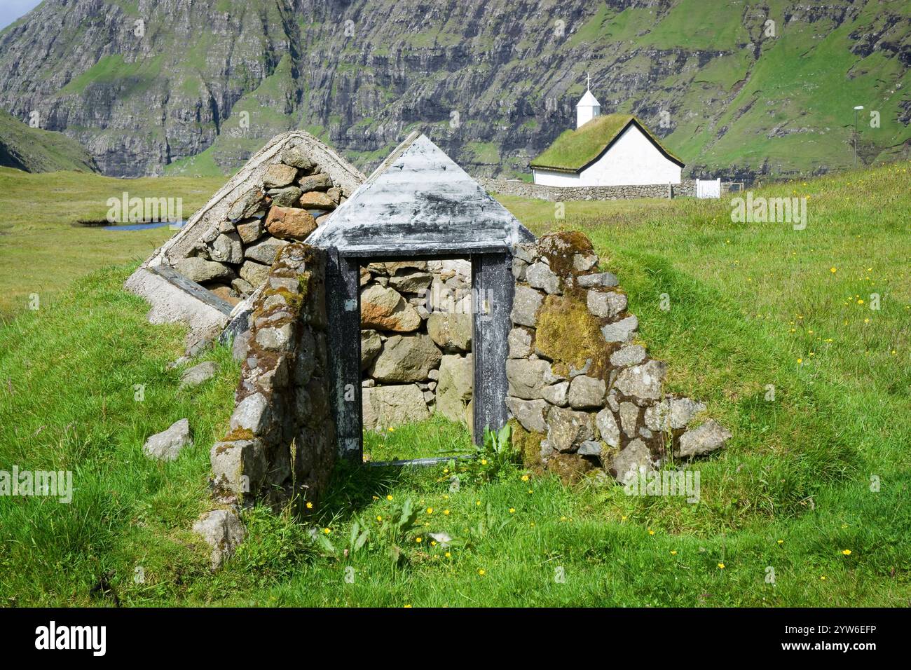 Saksun church, Faroe Islands Stock Photo - Alamy