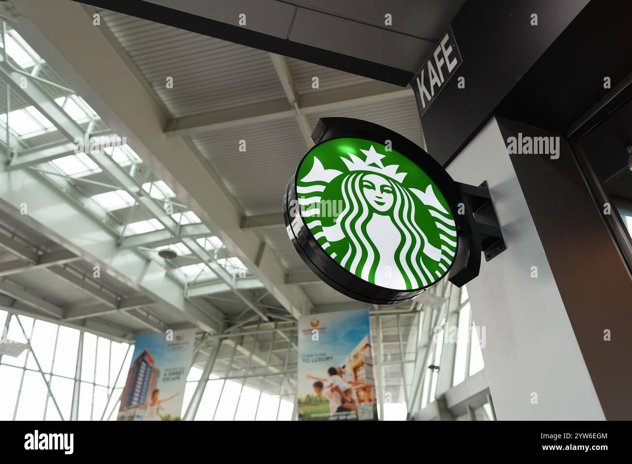 SENAI, MALAYSIA - NOVEMBER 22, 2023: Siren logo as seen in Starbucks ...