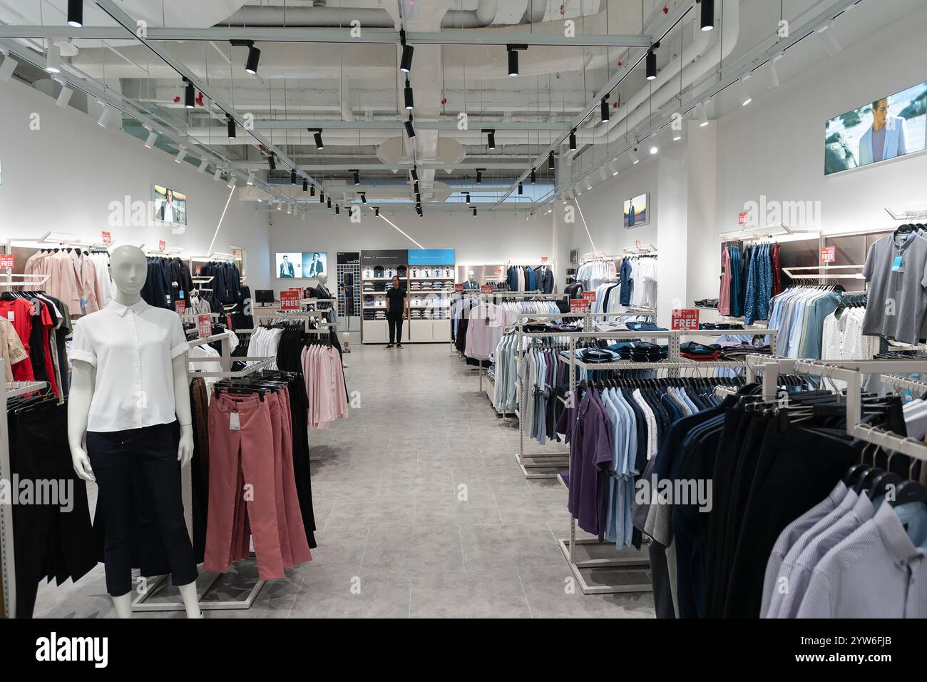 JOHOR BAHRU, MALAYSIA - NOVEMBER 23, 2023: various apparel on display ...