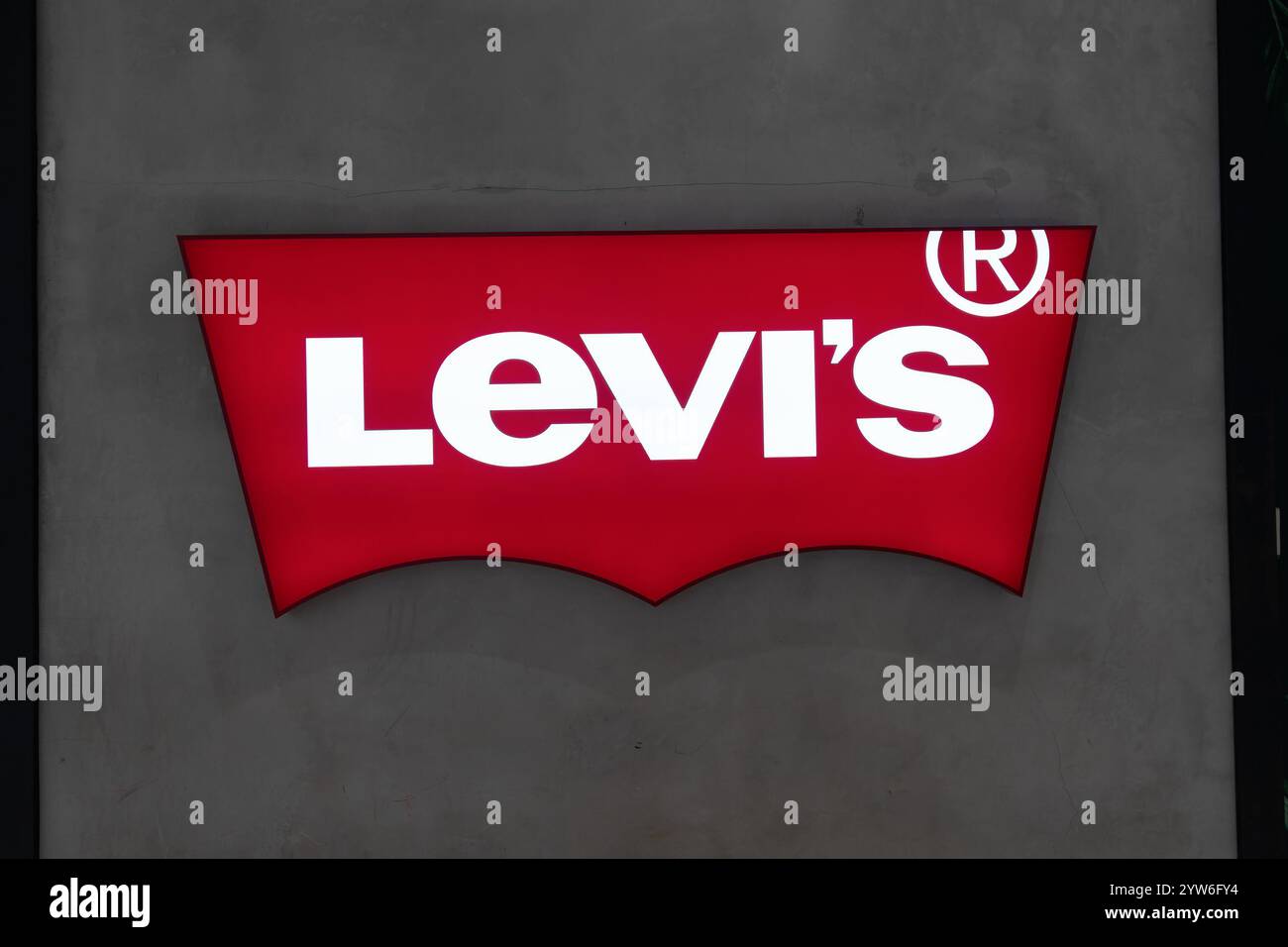 JOHOR BAHRU, MALAYSIA - NOVEMBER 23, 2023: close up shot of the Levis's ...