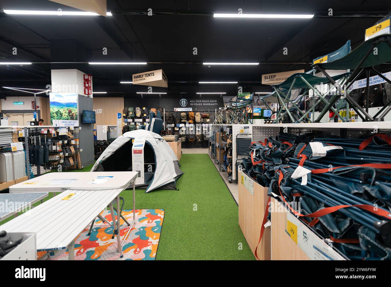 JOHOR BAHRU, MALAYSIA - NOVEMBER 23, 2023: interior shot of a Decathlon ...
