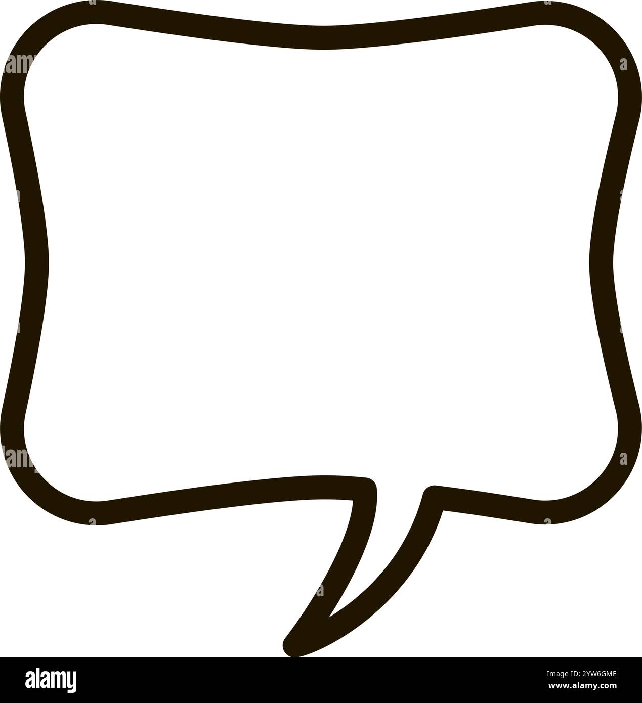 Hand drawn speech bubble with rounded corners and a pointed tail ...