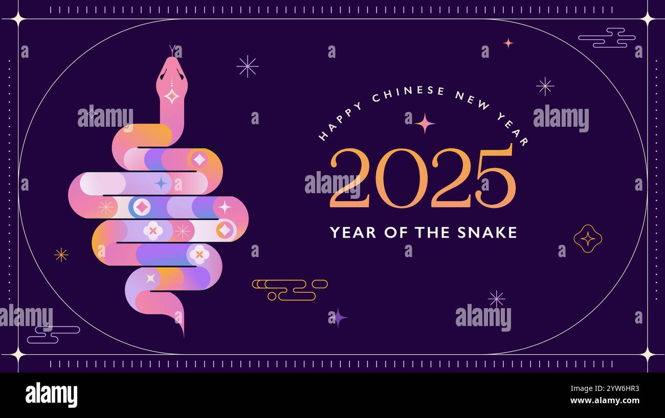 Chinese new year 2025 year of the Snake. Red Snake illustrations ...