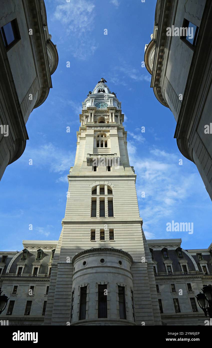 The tower between buildings vertical - City Hall - Philadelphia ...