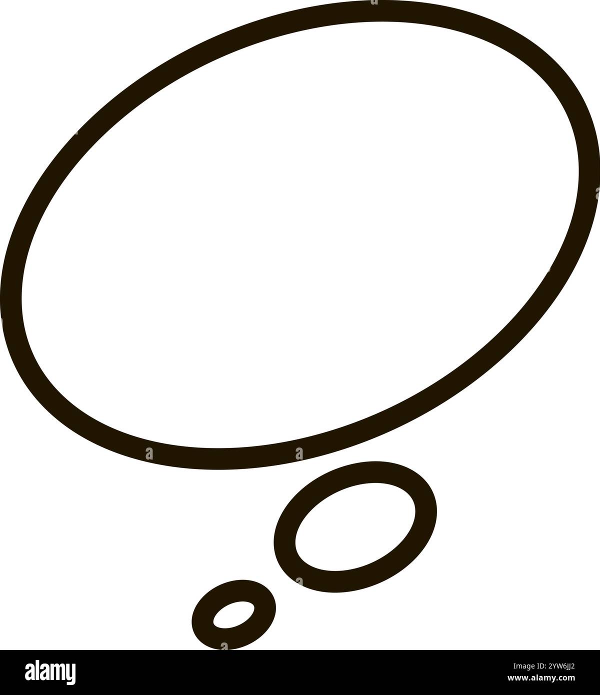 Simple, empty thought bubble with two smaller circles at the bottom ...