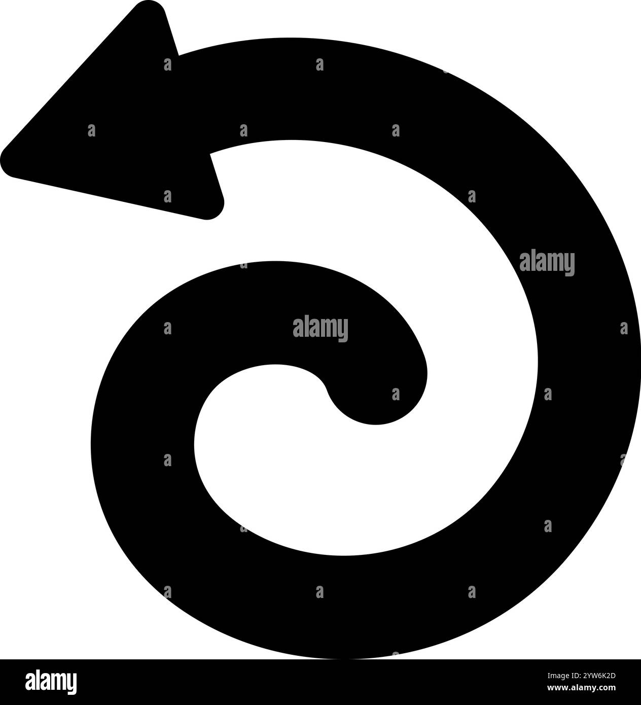 Counterclockwise Rotating Arrow Creating A Black Spiral Shape Symbolizing Concepts Like Return