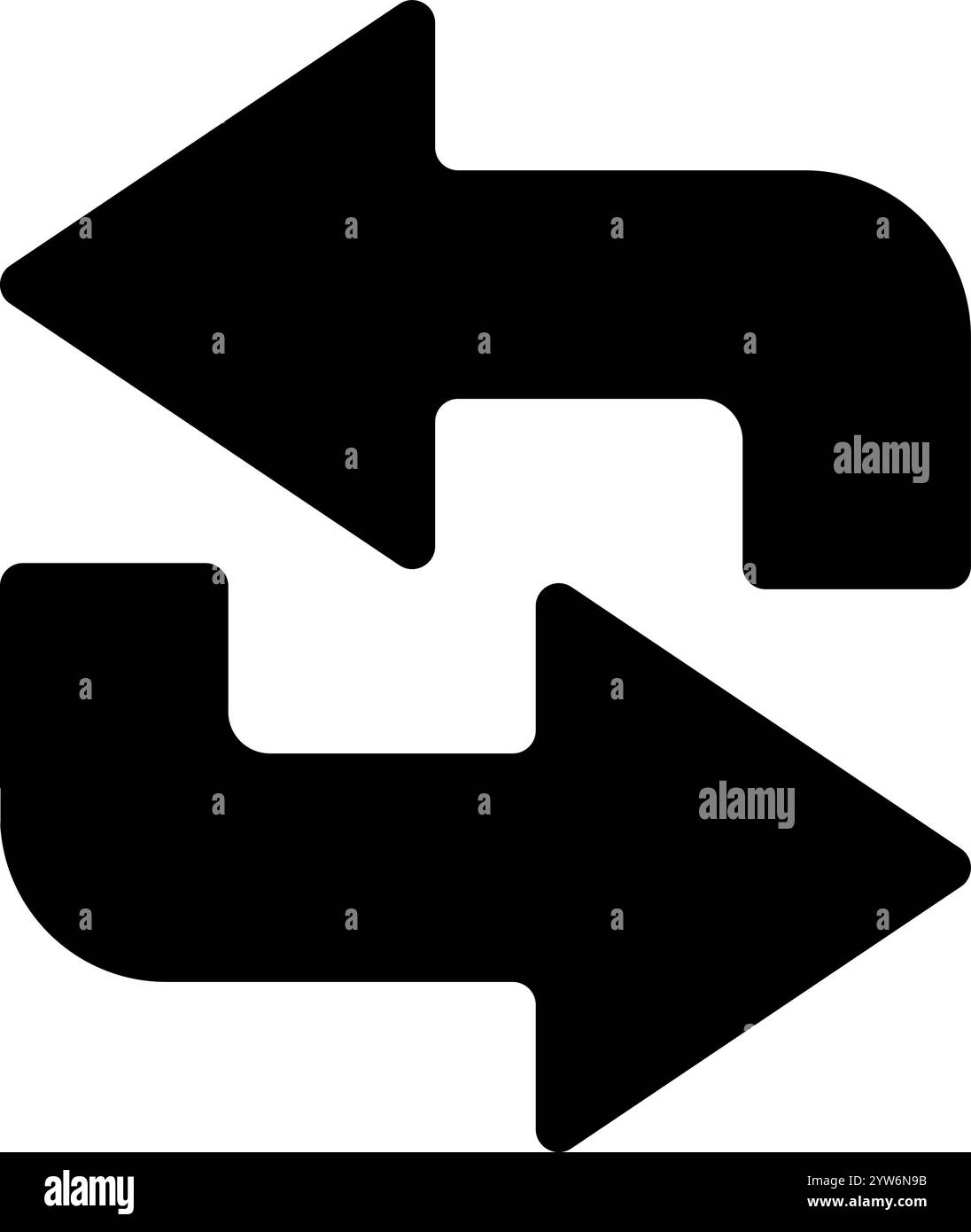 Two black arrows are rotating counterclockwise, exchanging data or ...