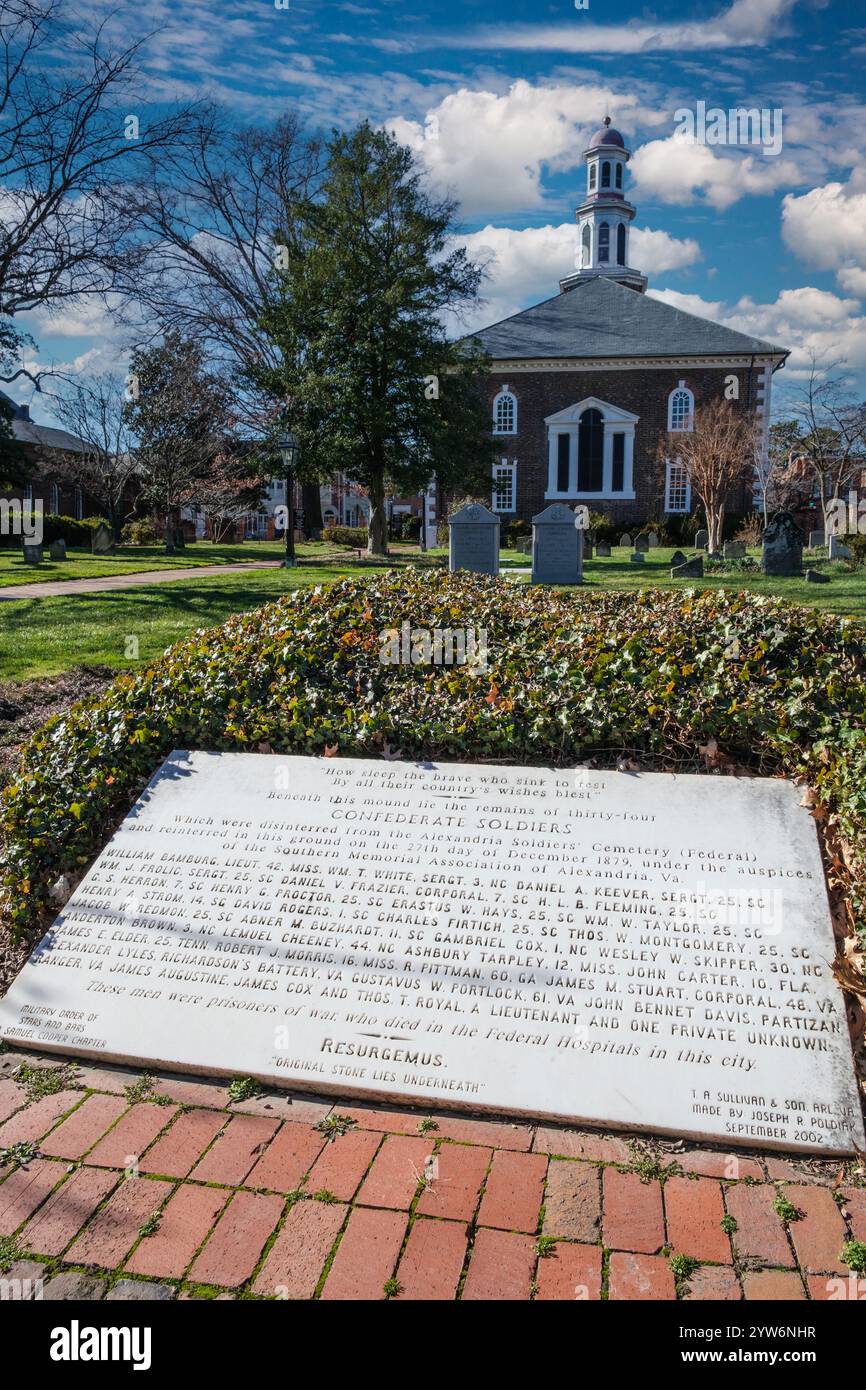 Alexandria, Virginia, USA. Christ Church Cemetery. Confederate Grave ...
