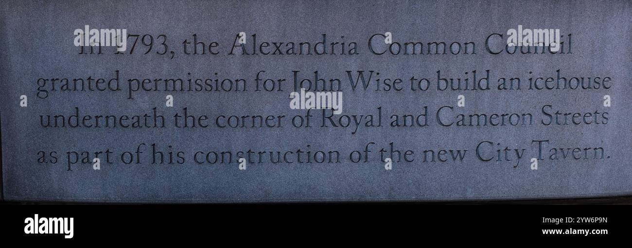 Alexandria, Virginia, USA. Gadsby's Tavern Historic Marker Stock Photo ...