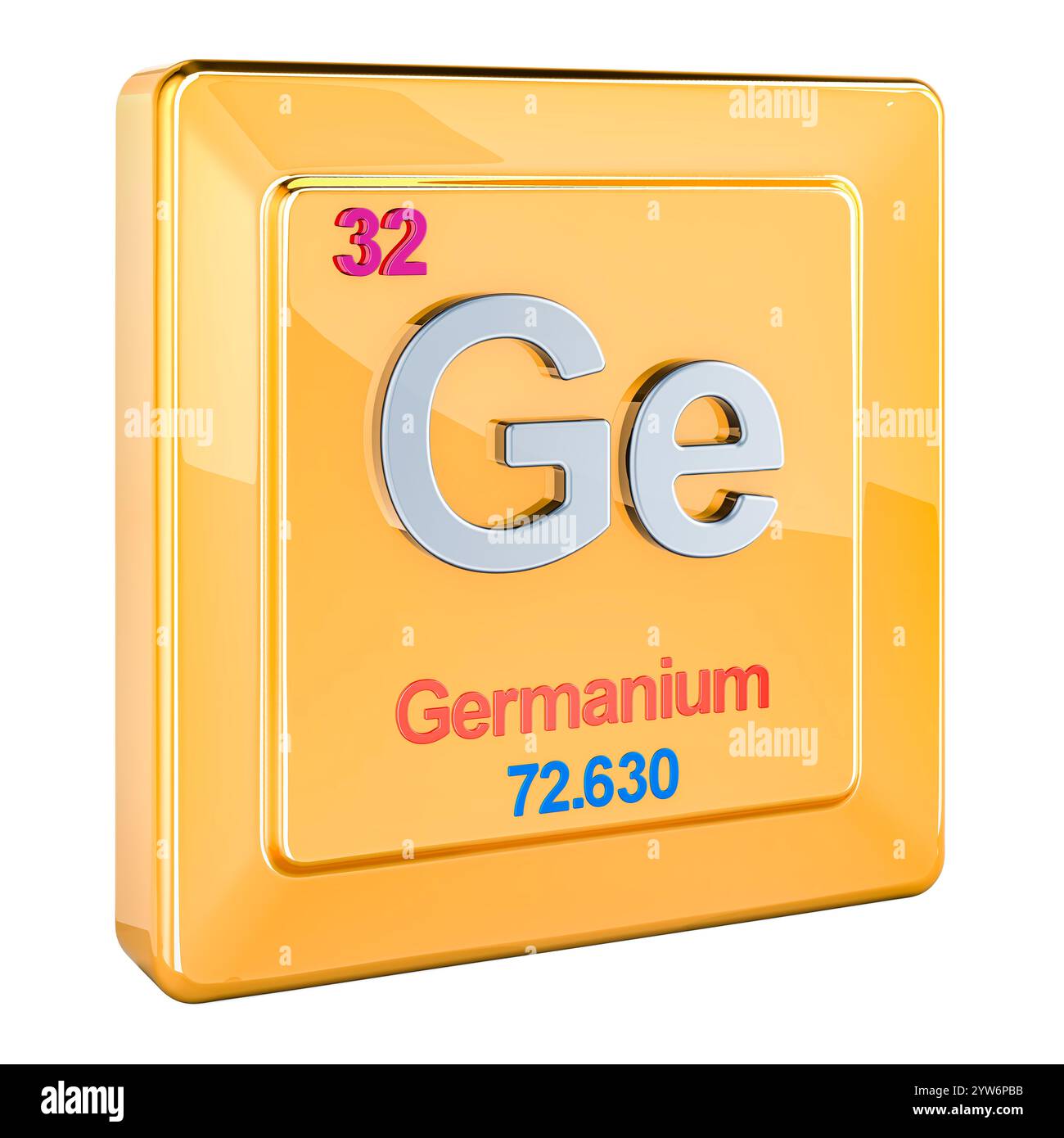 Germanium Ge, chemical element sign with number 32 in periodic table ...