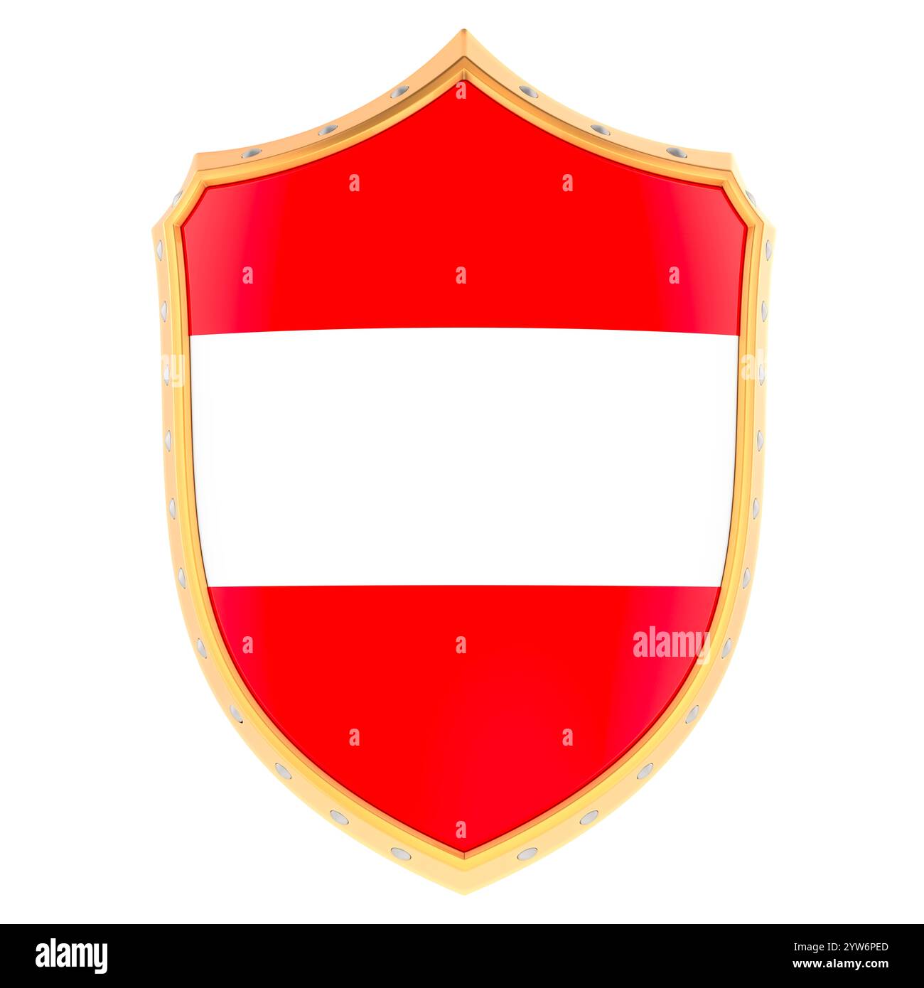 Shield with Austrian flag, 3D rendering isolated on white background ...