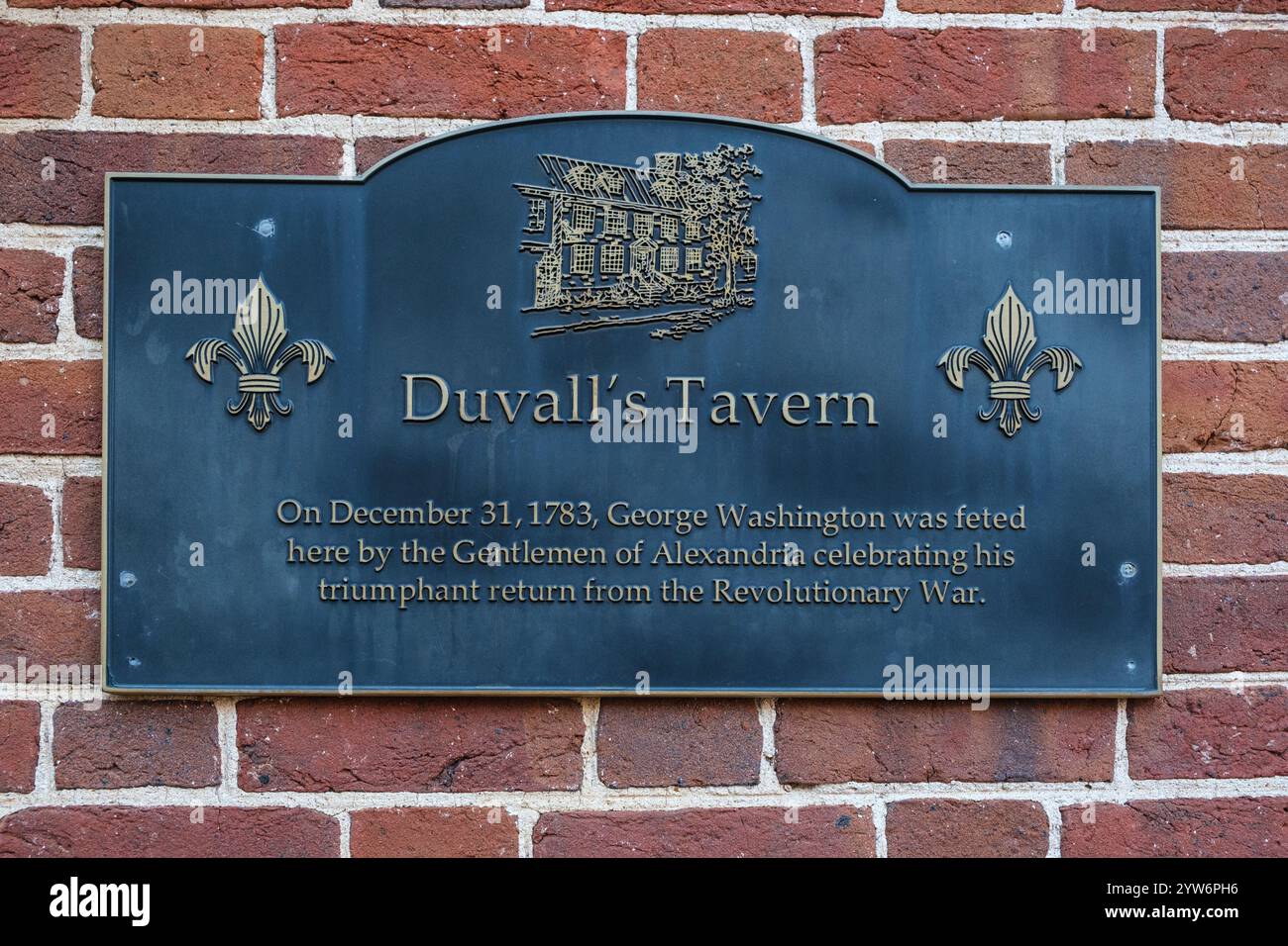 Alexandria, Virginia. Duvall's Tavern Historic Marker Stock Photo - Alamy