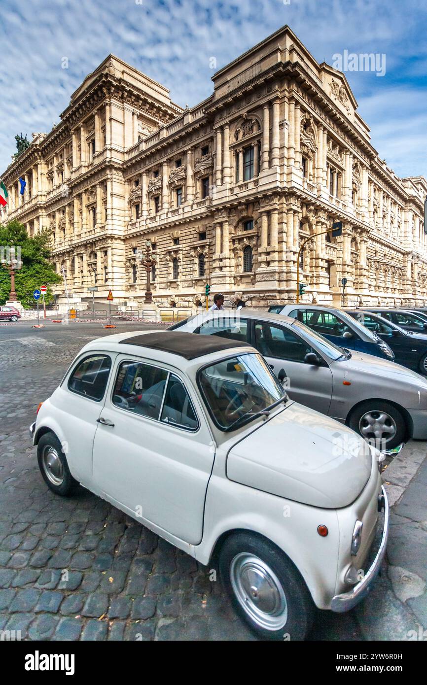 Iconic Fiat 500 by the grand Supreme Court of Cassation in Rome, Italy ...