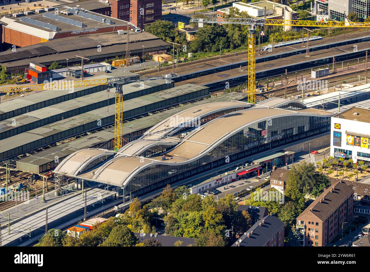 Aerial view, Main station Hbf Deutsche Bahn AG, Major construction site ...