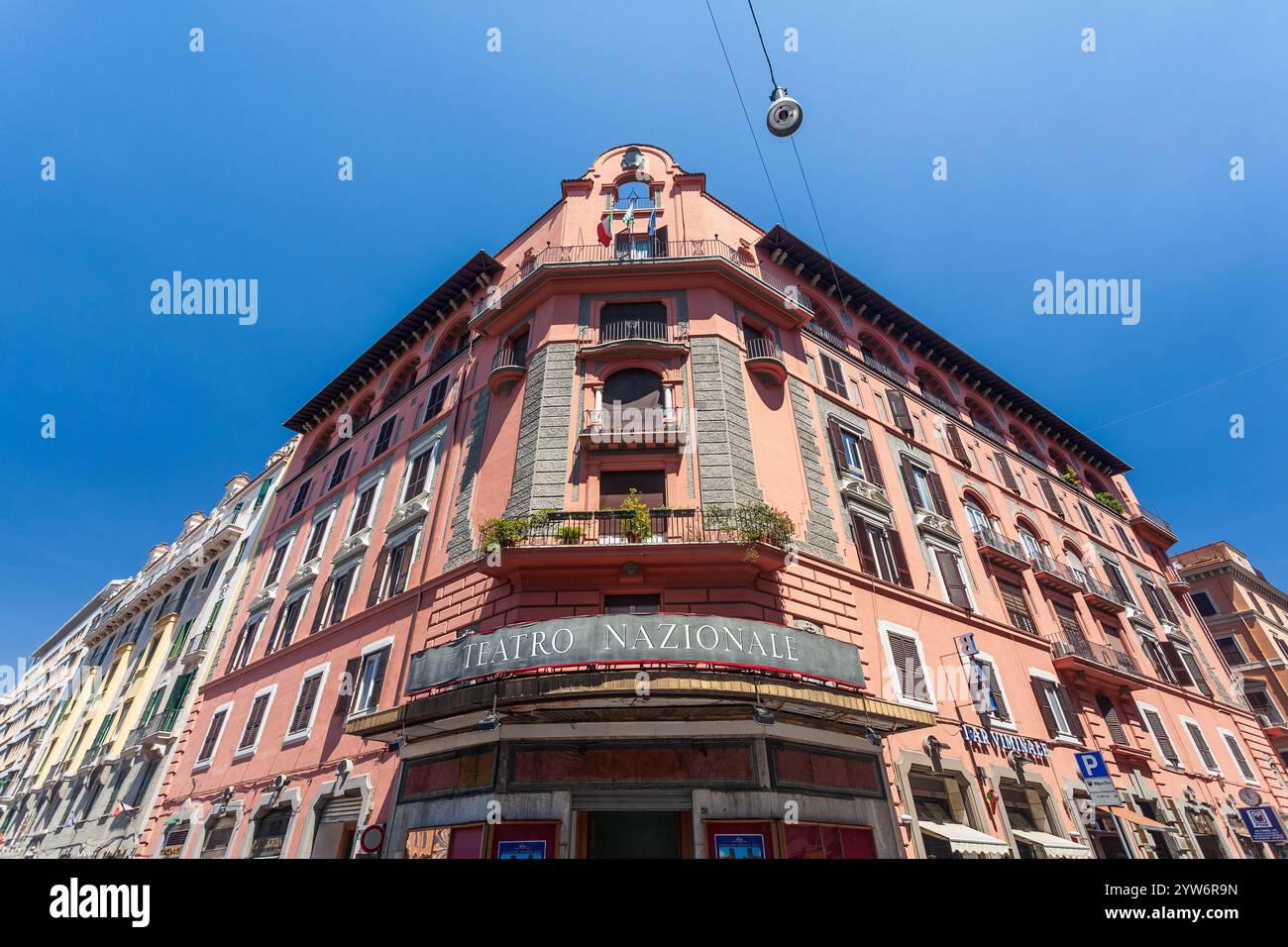 Teatro Nazionale building facade in Rome with clear blue sky Stock ...