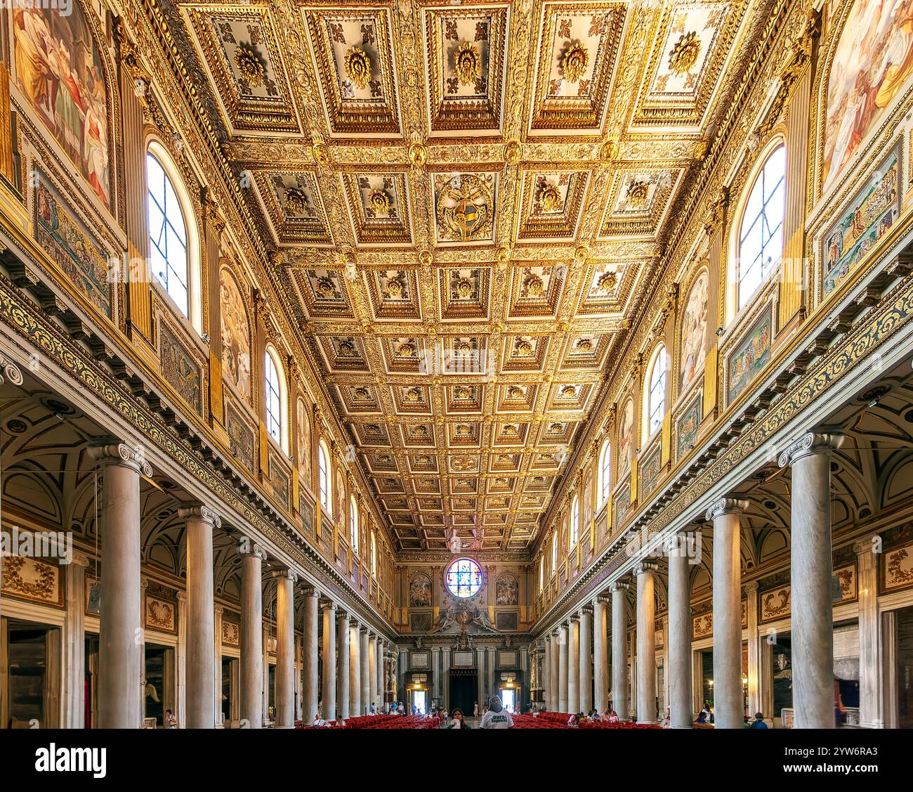 Rome, Italy, July 22 2017, Explore the stunning main nave of Santa ...