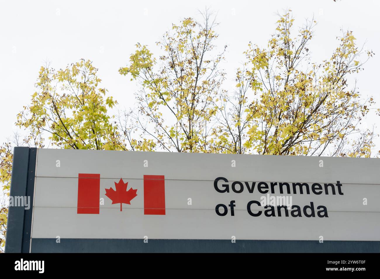 Government of Canada sign is seen outside of office building in Ottawa ...