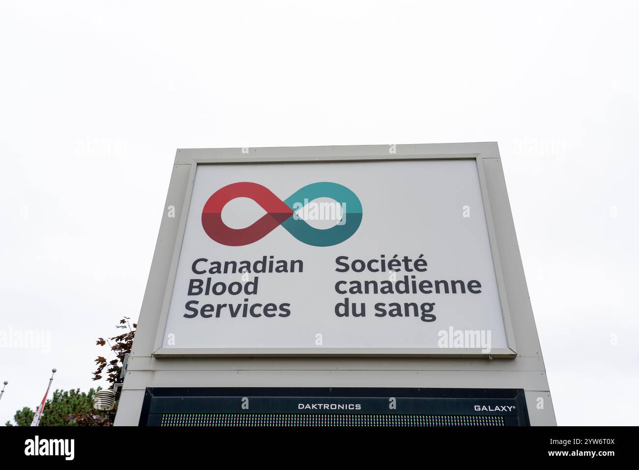 A signage at Canadian Blood Services' Head office in Ottawa, ON, Canada ...