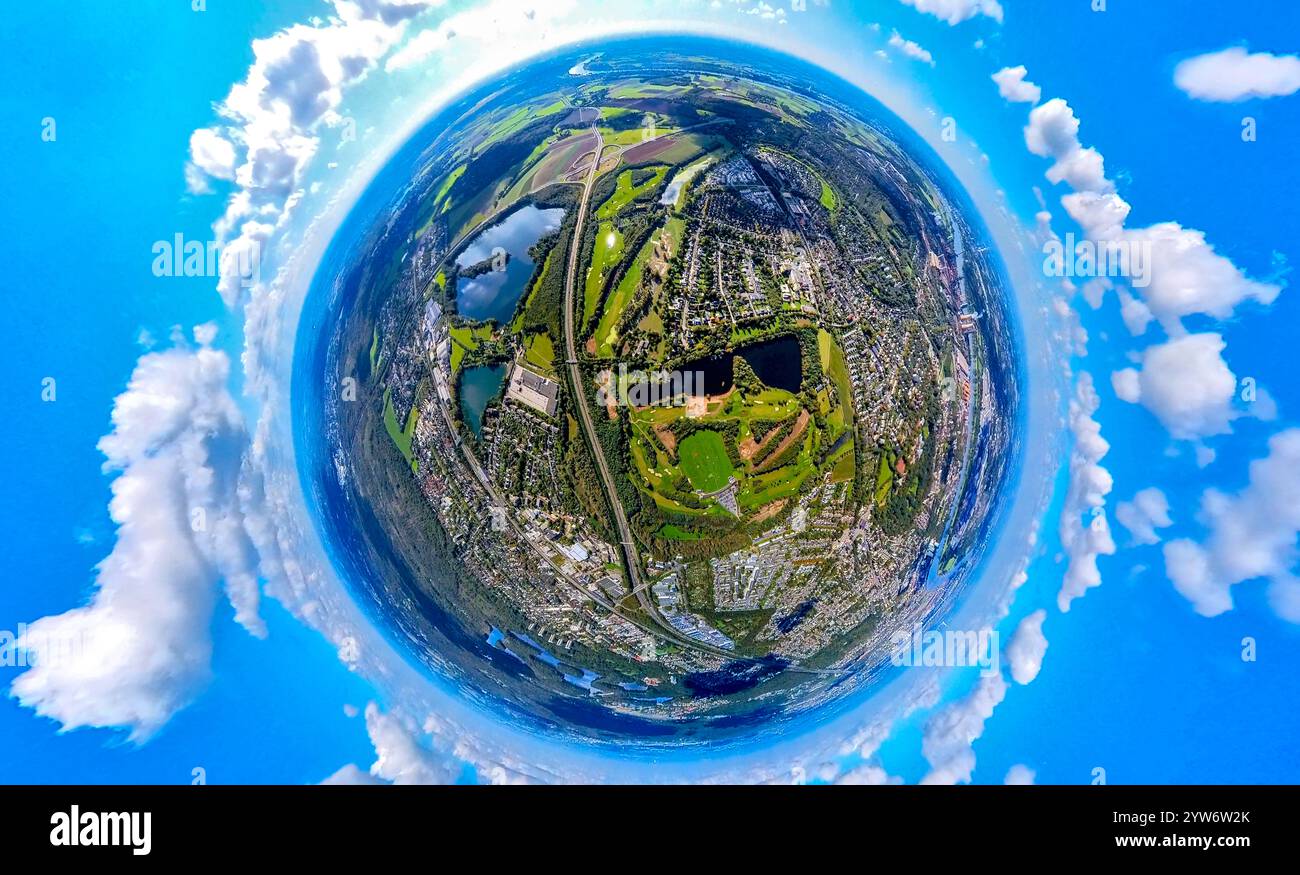 Aerial view, Golf and More, Golf course Golfwiese Huckingen with bunker ...