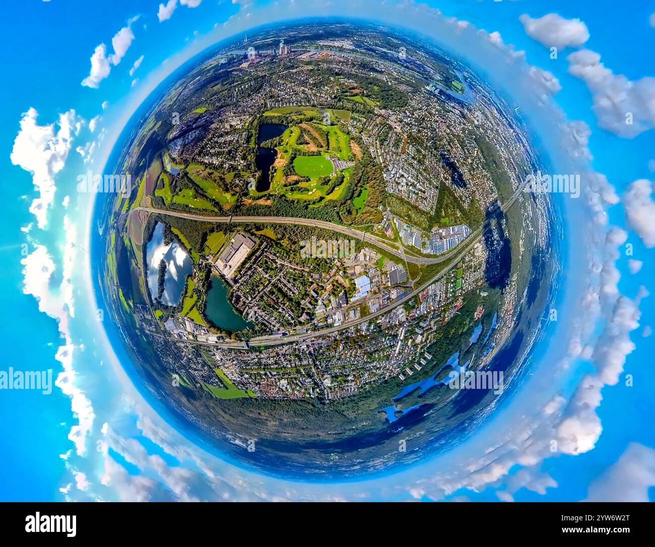 Aerial view, Golf and More, Golf course Golfwiese Huckingen with bunker ...