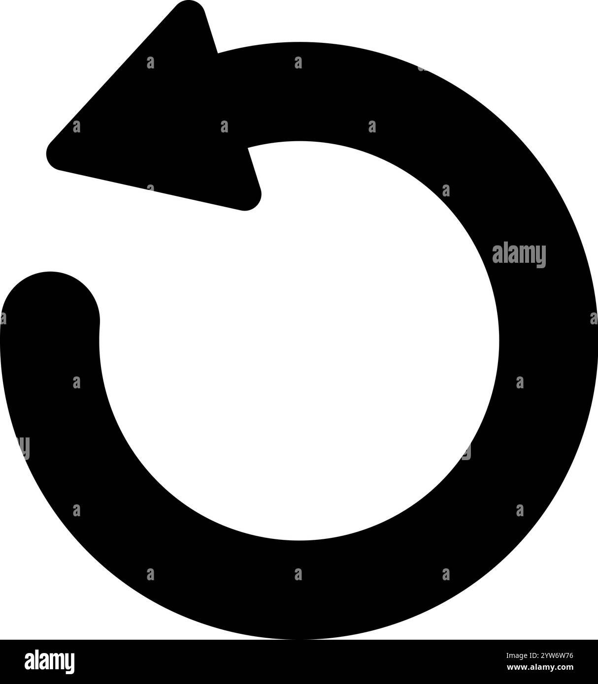 Circular arrow rotating counterclockwise, creating a seamless loop that symbolizes concepts of ...