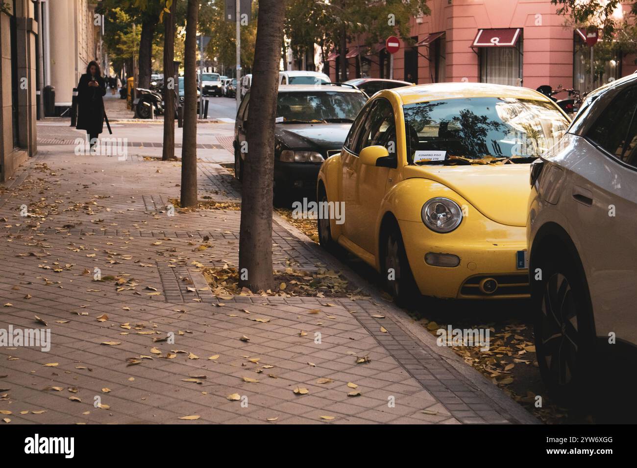Madrid, Spain November 22, 2023 Volkswagen New Beetle. Compact bright ...