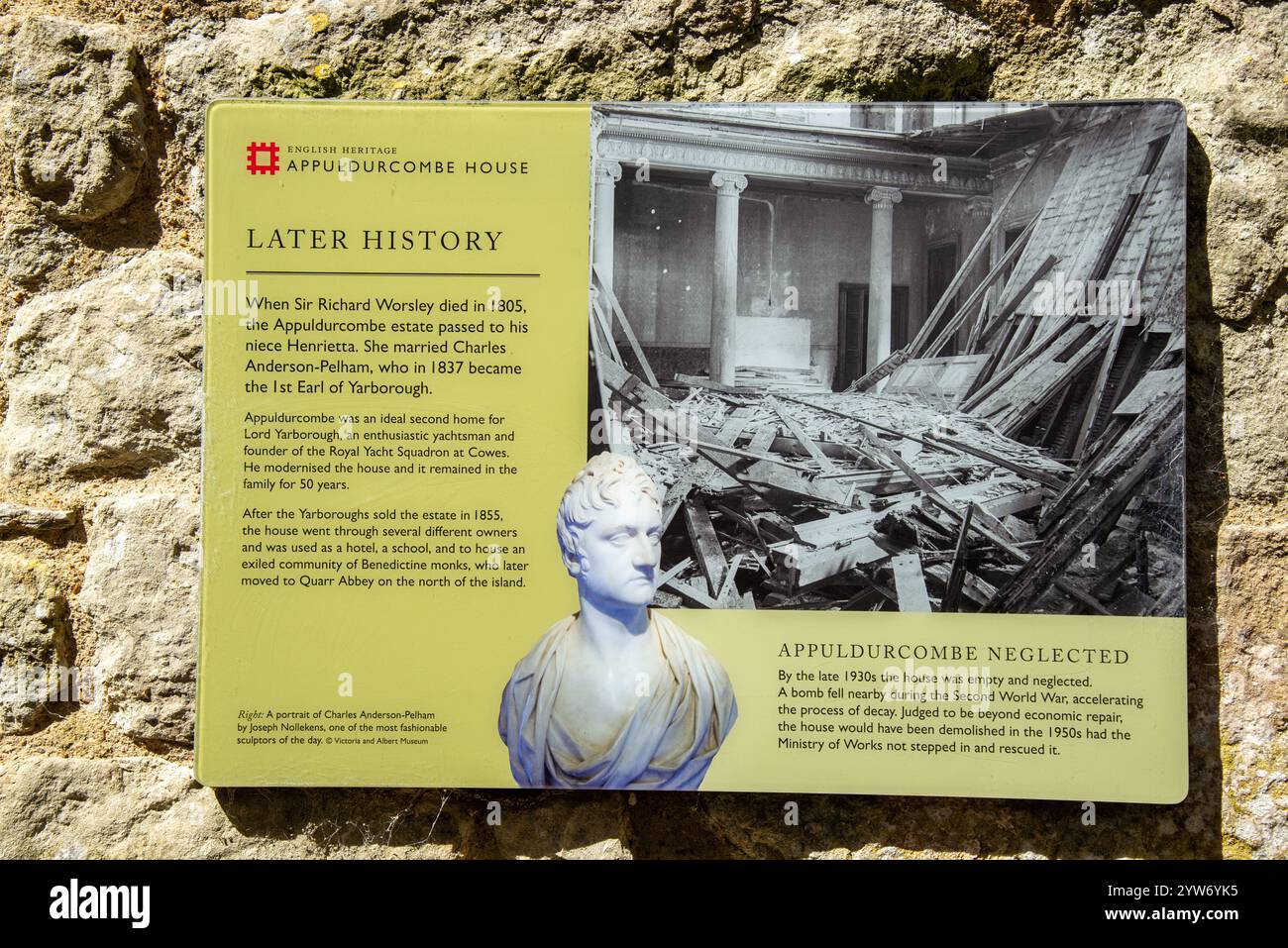 historic ruin of Appuldurcombe House, Isle of Wight Stock Photo - Alamy