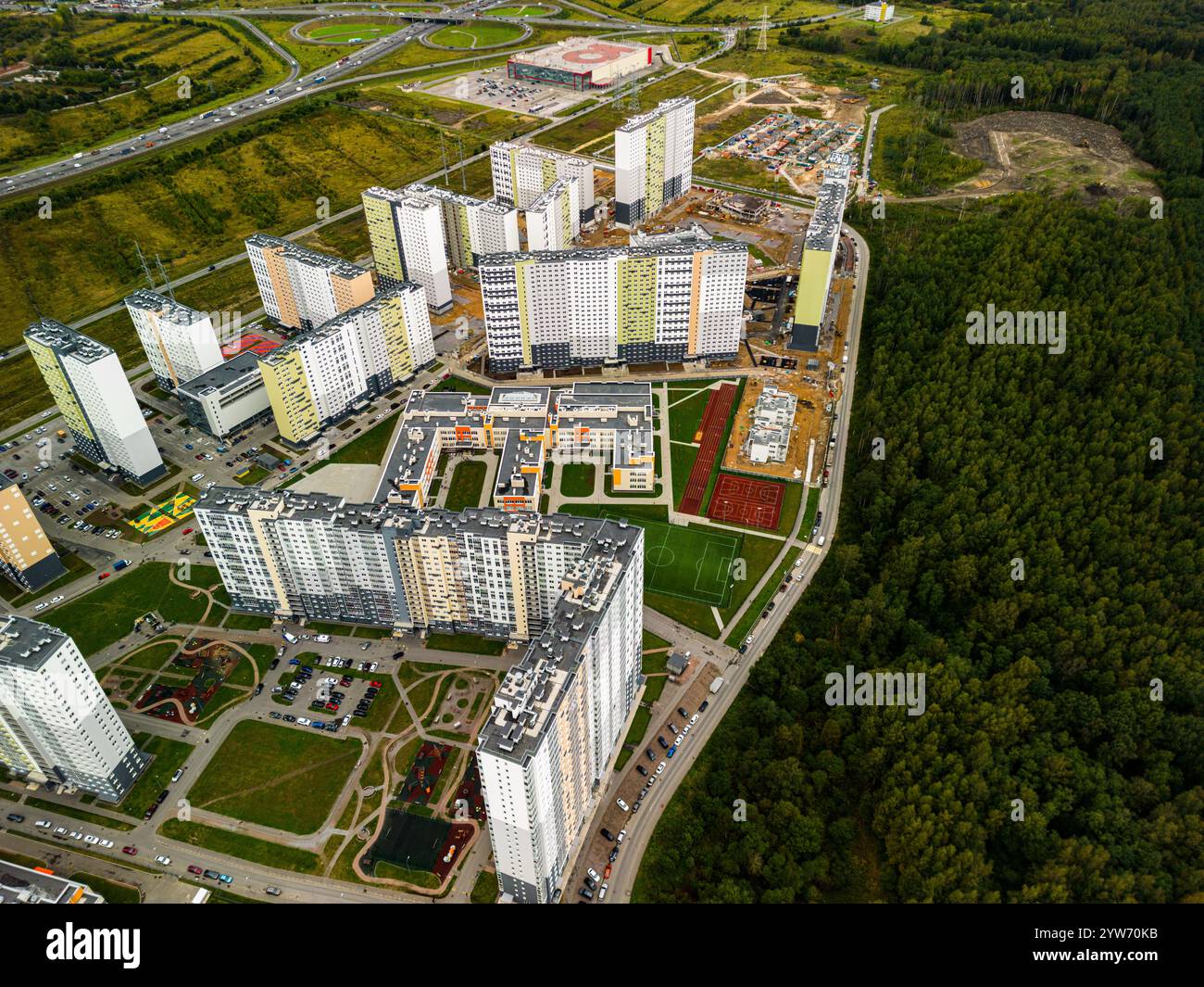 An Elevated Aerial View of a Contemporary Residential Complex Featuring ...