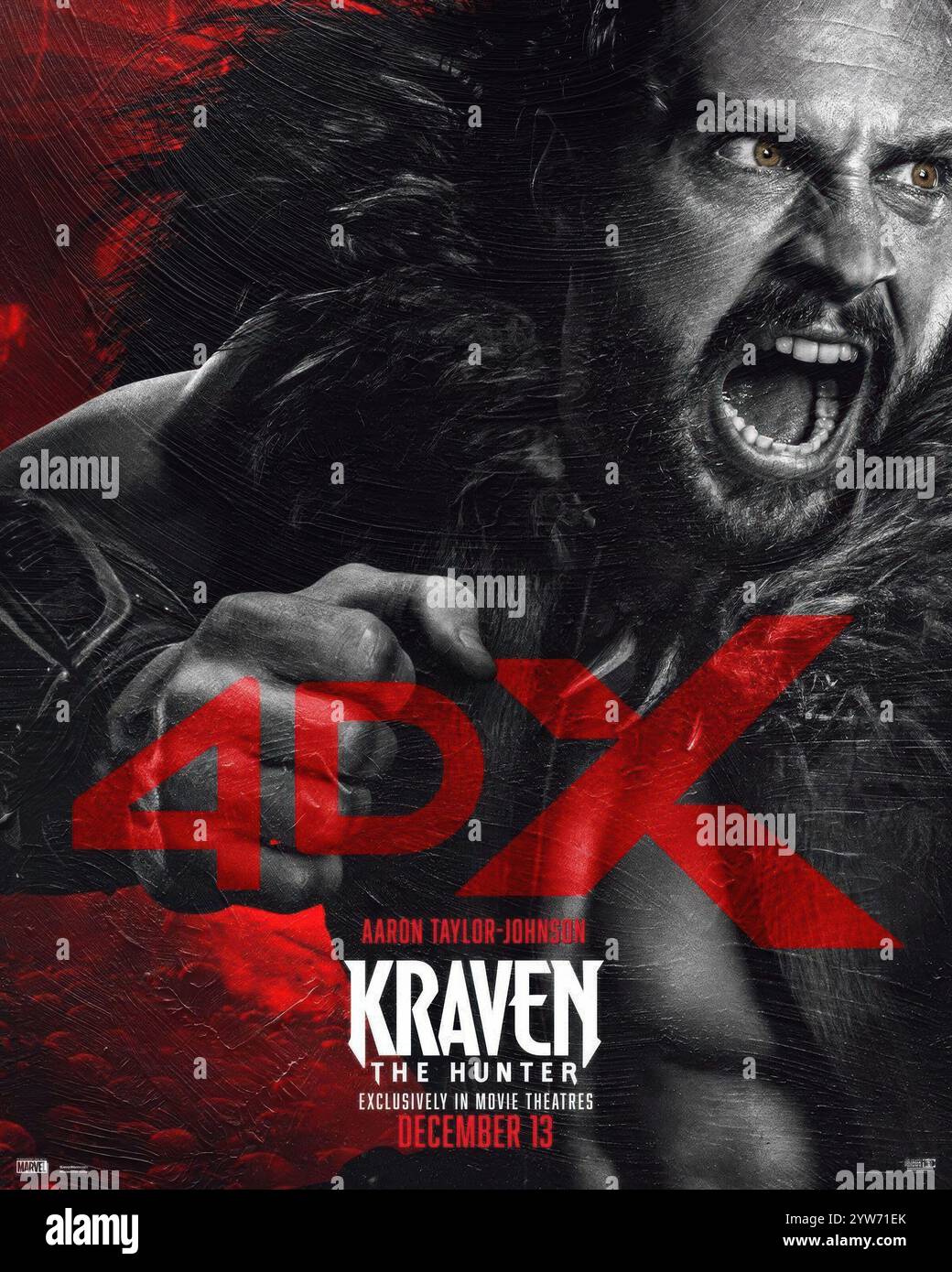 KRAVEN THE HUNTER, 4DX poster, Aaron Taylor-Johnson as Kraven, 2024 ...