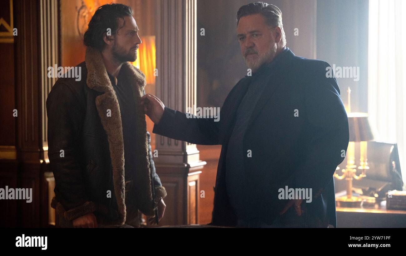 KRAVEN THE HUNTER, from left: Aaron Taylor-Johnson as Kraven, Russell ...
