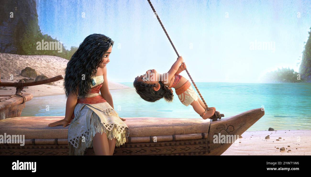 MOANA 2, from left: Moana (voice: Auli'i Cravalho), Simea (voice: Khaleesi Lambert-Tsuda), 2024 ...