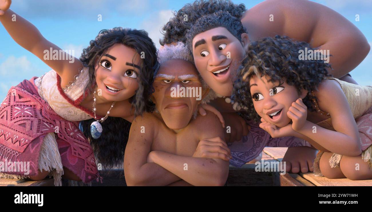MOANA 2, from left: Moana (voice: Auli'i Cravalho), Kele (voice: David ...