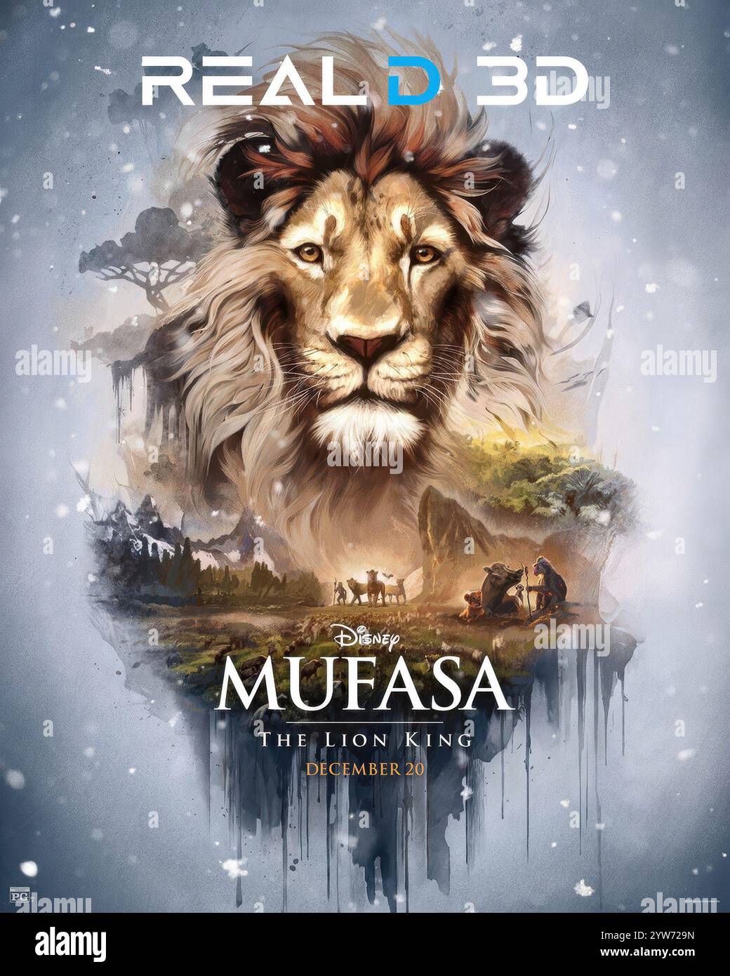 MUFASA: THE LION KING, US Real D 3D poster, Mufasa (voice: Aaron Pierre ...