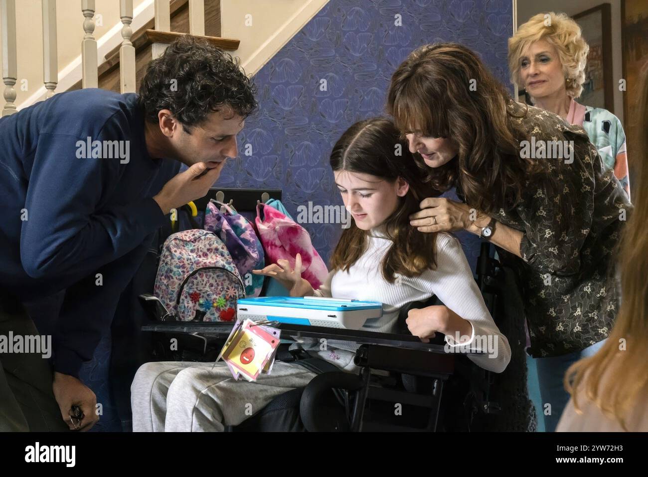 OUT OF MY MIND, from left: Luke Kirby, Phoebe-Rae Taylor, Rosemarie DeWitt, Judith Light, 2024 ...