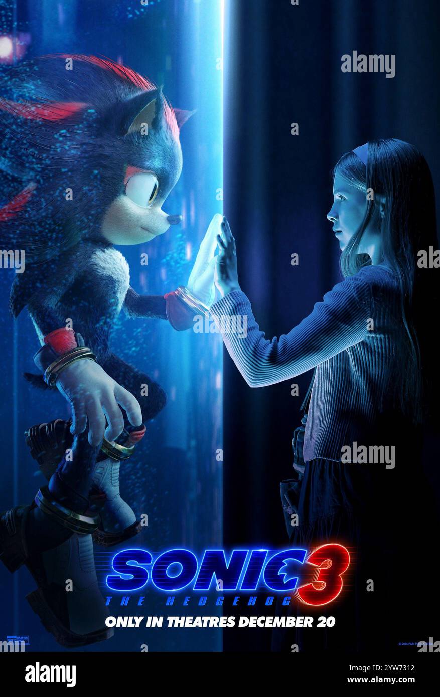 SONIC THE HEDGEHOG 3, US poster, from left: Shadow (voice: Keanu Reeves ...
