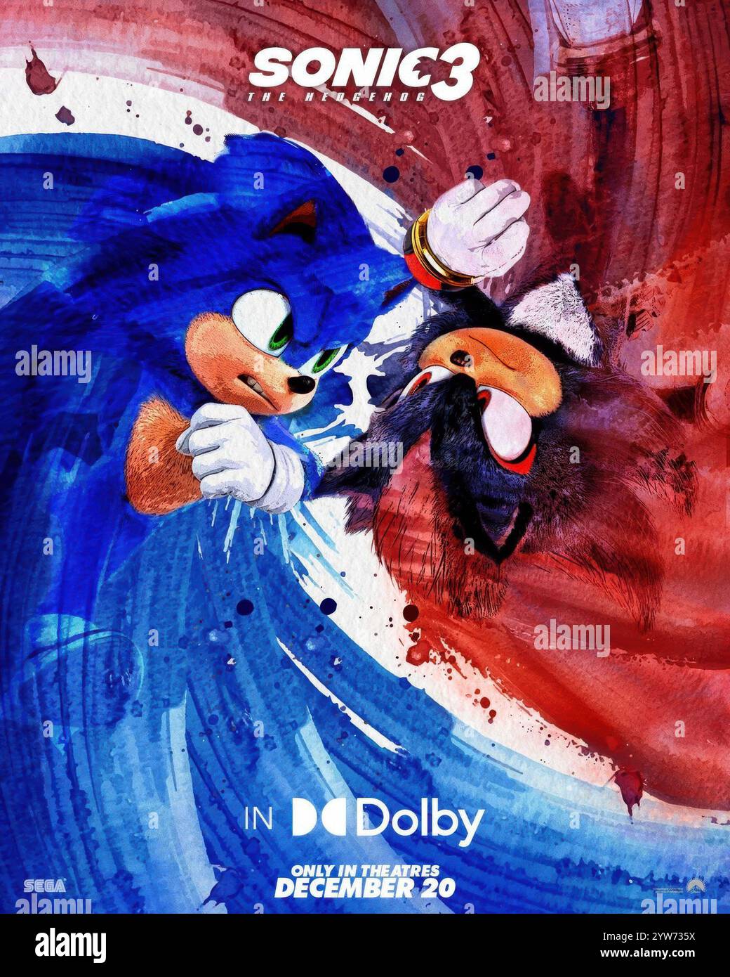 SONIC THE HEDGEHOG 3, Dolby Cinema poster, from left: Sonic (voice: Ben ...