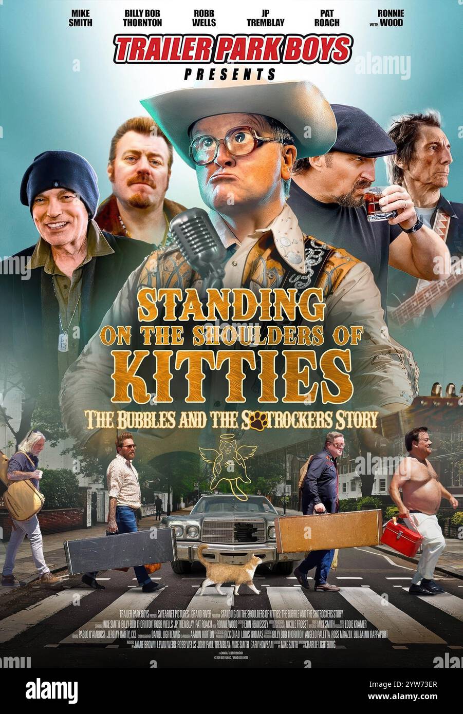 STANDING ON THE SHOULDERS OF KITTIES, poster, top: Robb Wells (center ...