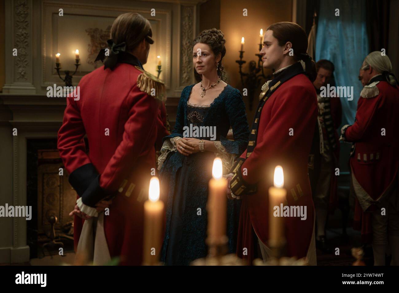 OUTLANDER, from left: Caitriona Balfe, Ben Lambert, Charles Vandervaart ...