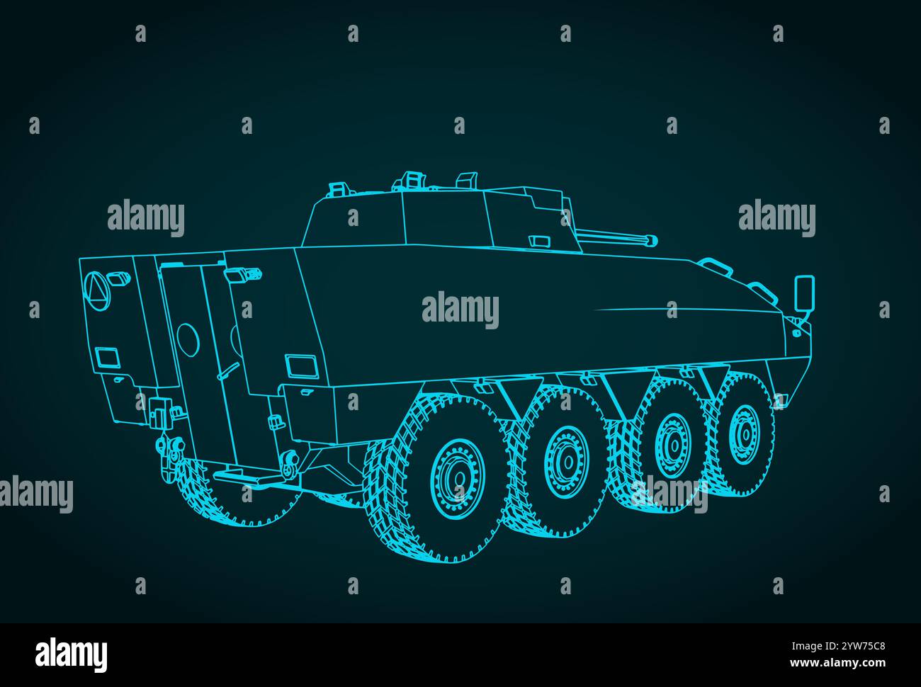 Stylized vector illustration of infantry fighting vehicle Stock Vector ...