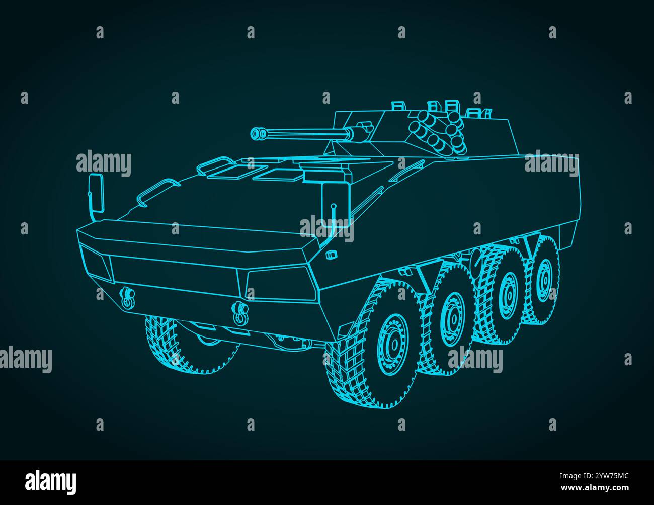 Stylized vector illustration of infantry fighting vehicle Stock Vector ...