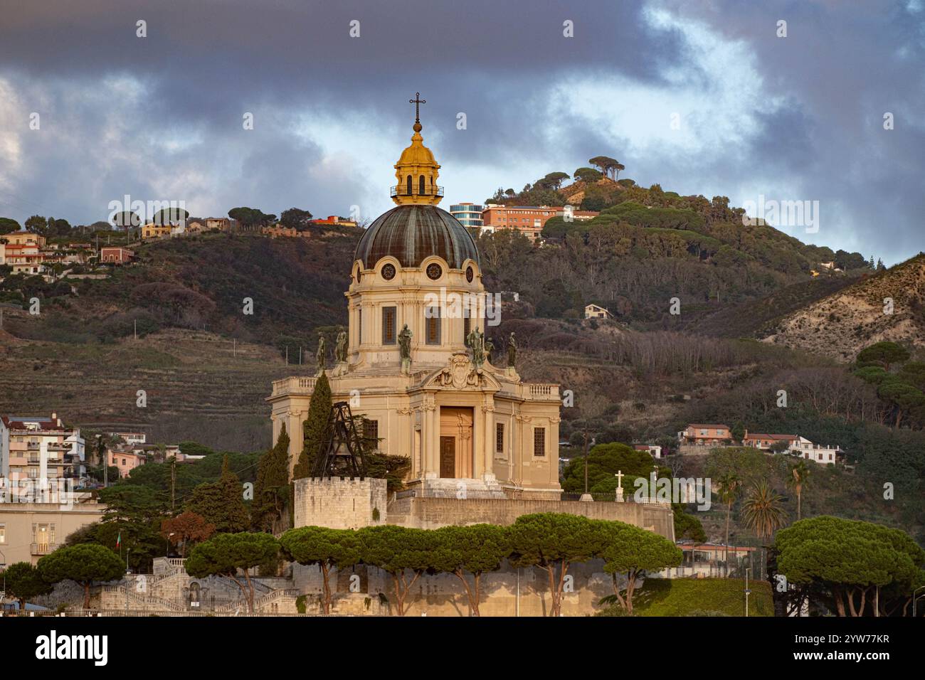 Church of King Cristo Re overlooking Messina in Italy Stock Photo - Alamy