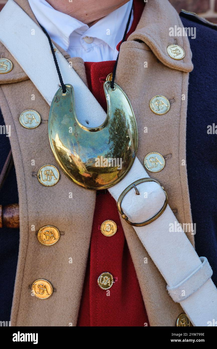 A Gorget Accountrement, a symbolic vestige of armor worn by officers in ...