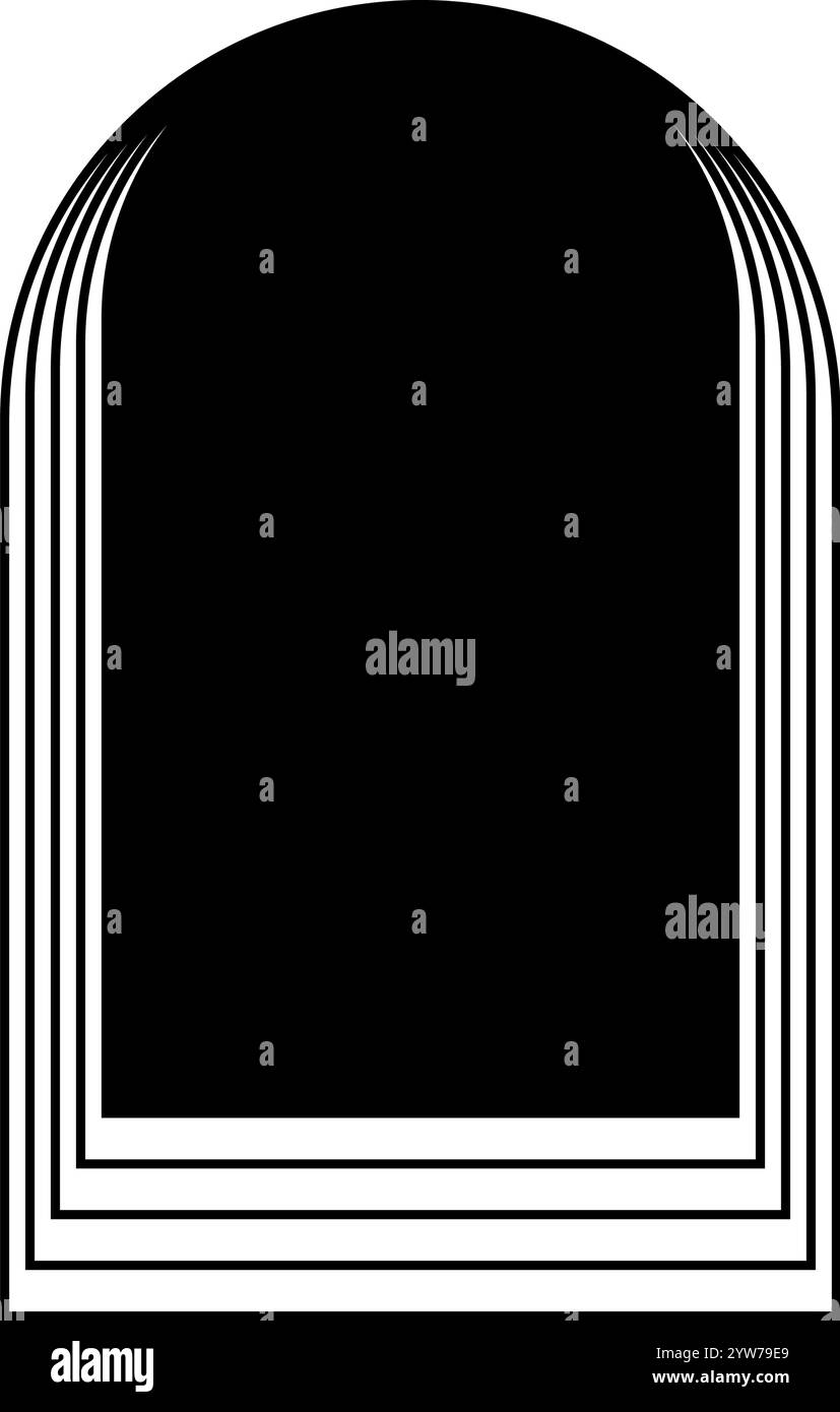 Concentric arch shapes isolated on white background. Geometric arc ...