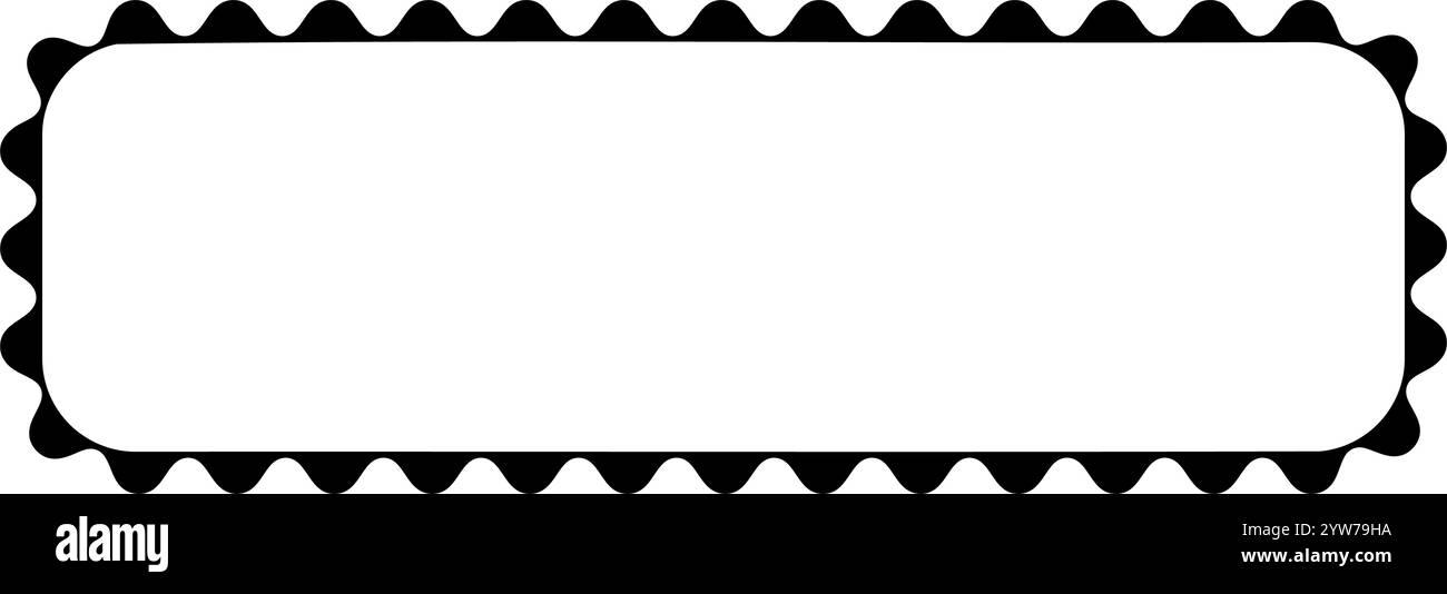 Rectangle frame with scalloped borders. Empty tag, label or box ...