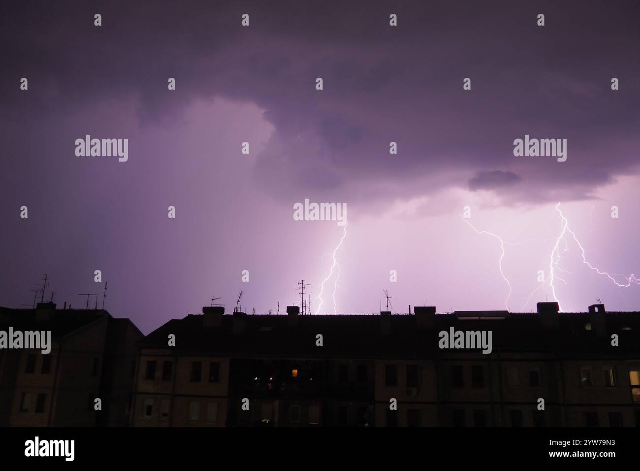 Lightning flashes in dark cumulonimbus hi-res stock photography and ...