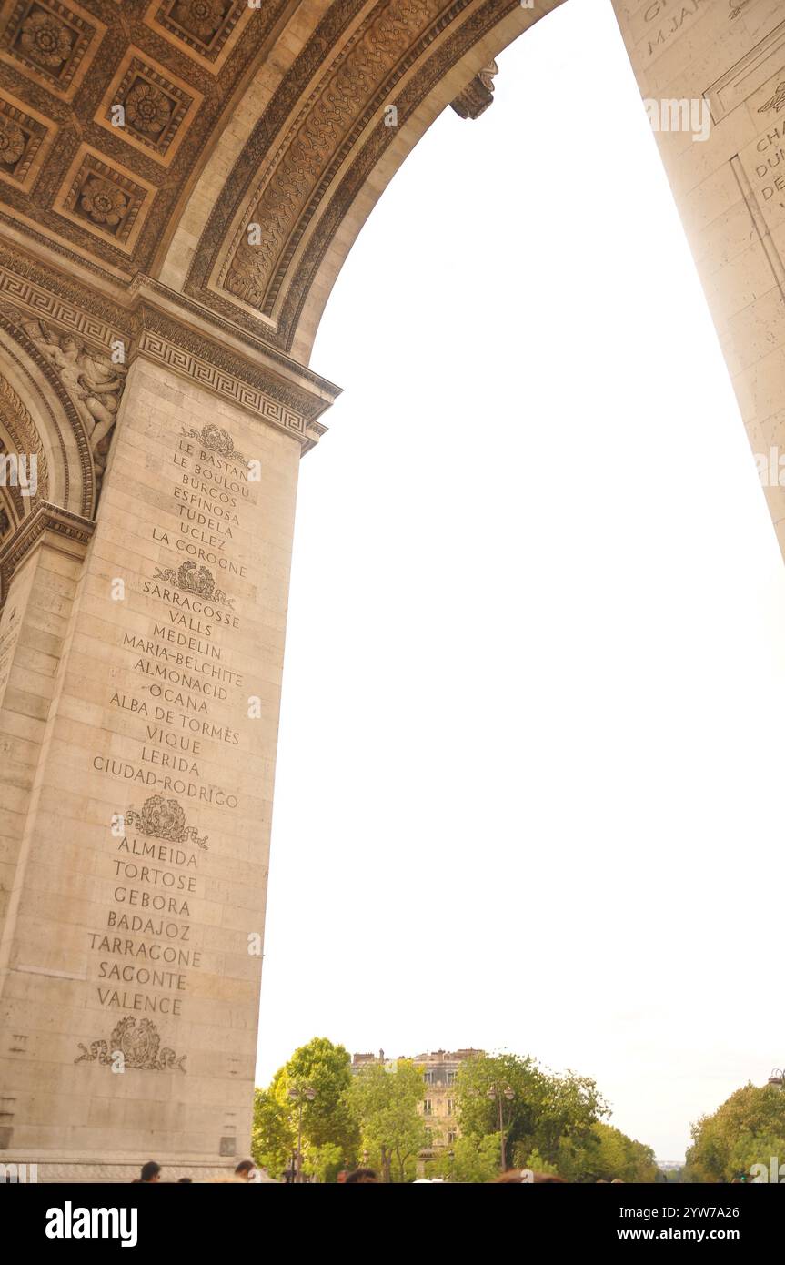 ARc de triomphe bottom view in Paris - France Stock Photo - Alamy