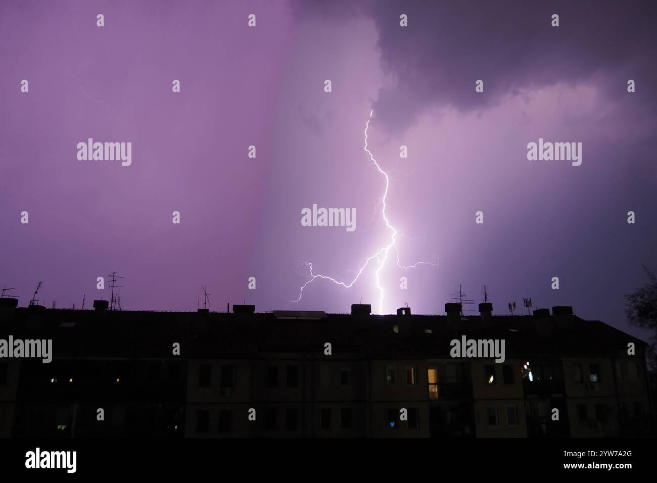Lightning flashes in dark cumulonimbus hi-res stock photography and ...