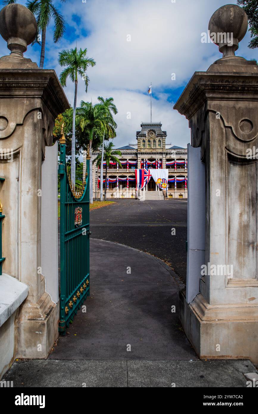 Iolani Palace in Honolulu Hawaii. The Iolani Palace is the only royal ...